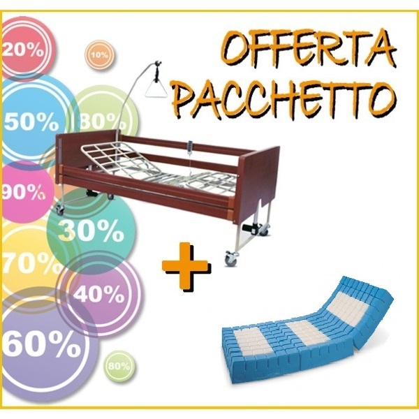 Vendita kit letto elettrico in legno bongo e materasso antidecubito ...